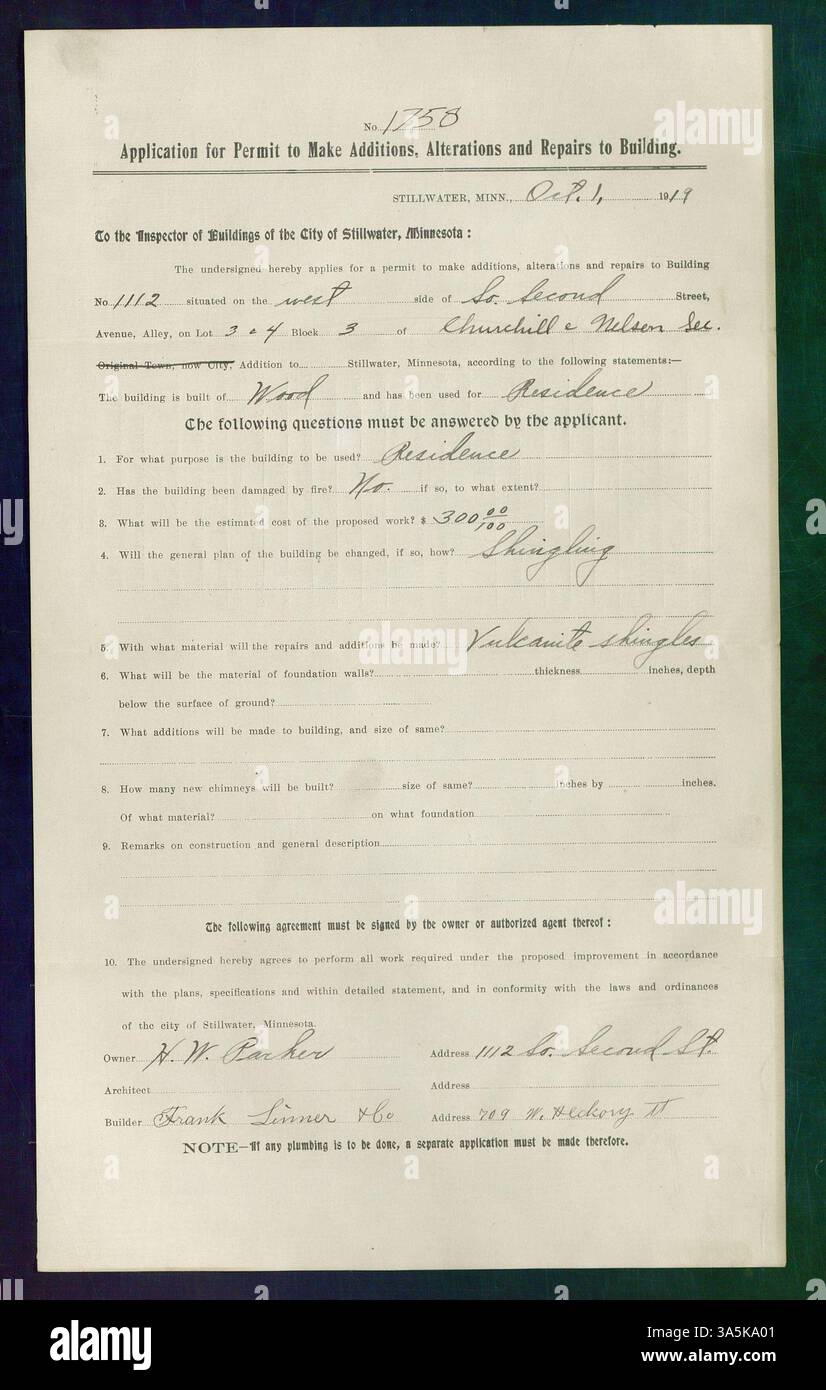 Building permit granted on october 1 hi-res stock photography and ...