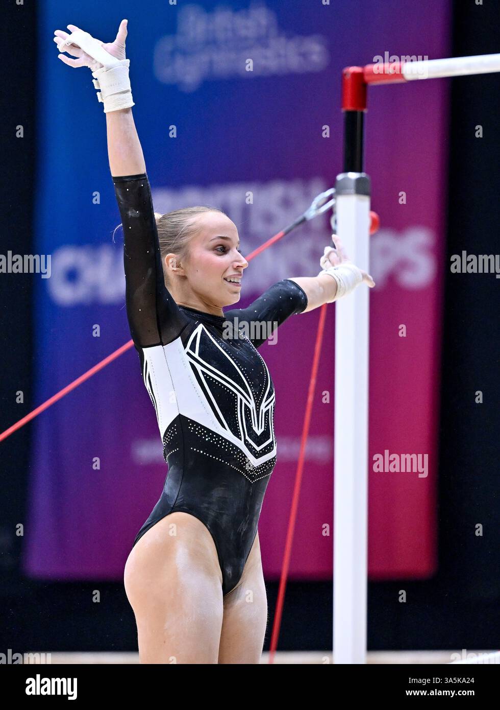 Liverpool, England, UK. 23rd Mar, 2025. ROPER Emily on the Uneven Bars ...