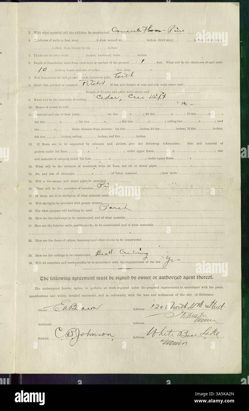 Building permit granted for an addition to a building at North Fourth ...