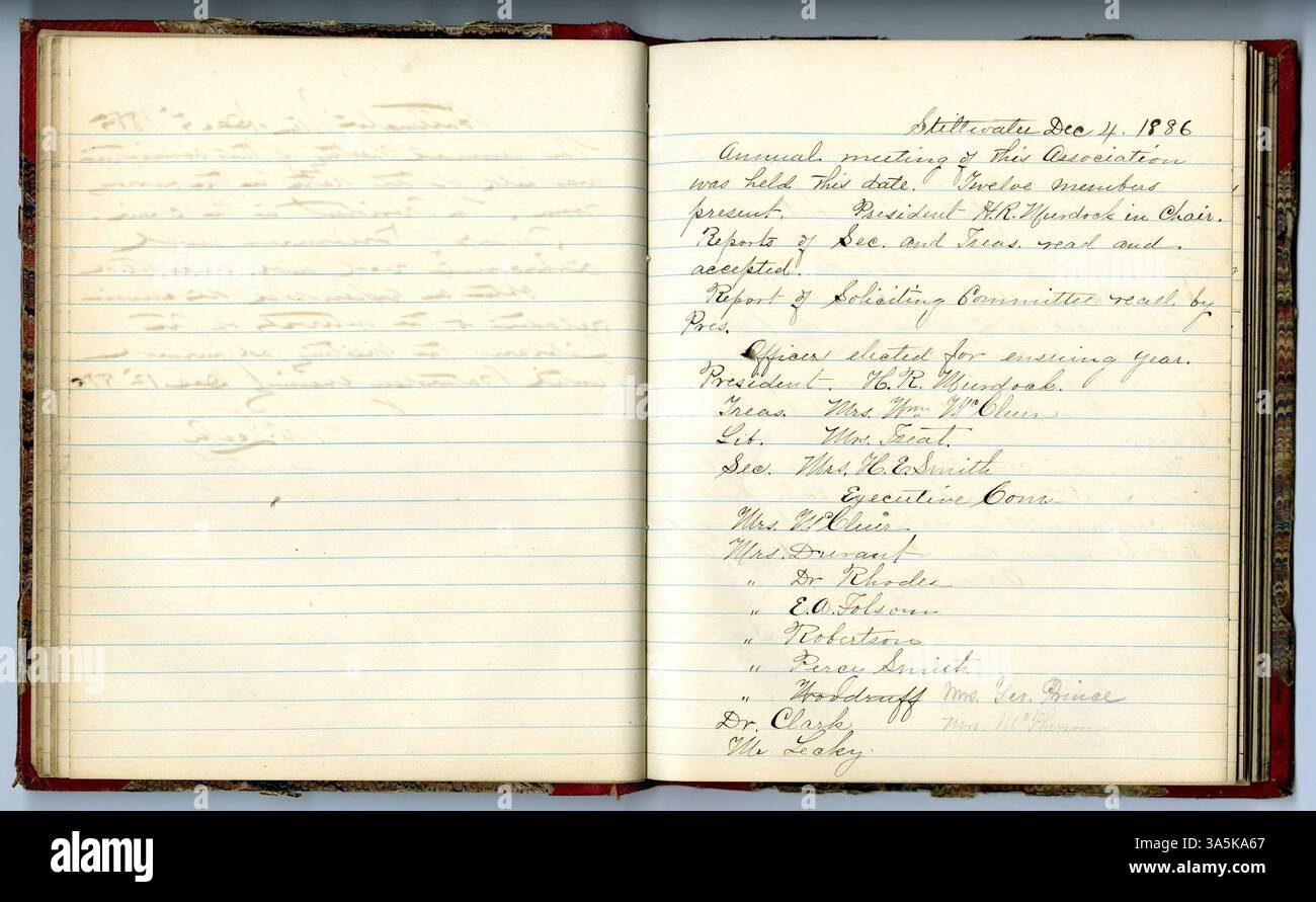 The handwritten record book from the stillwater library association hi ...