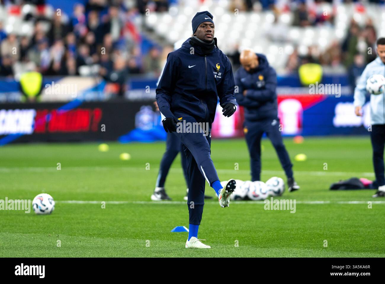 Ibrahima Konate of France warming up during the UEFA Nations League ...