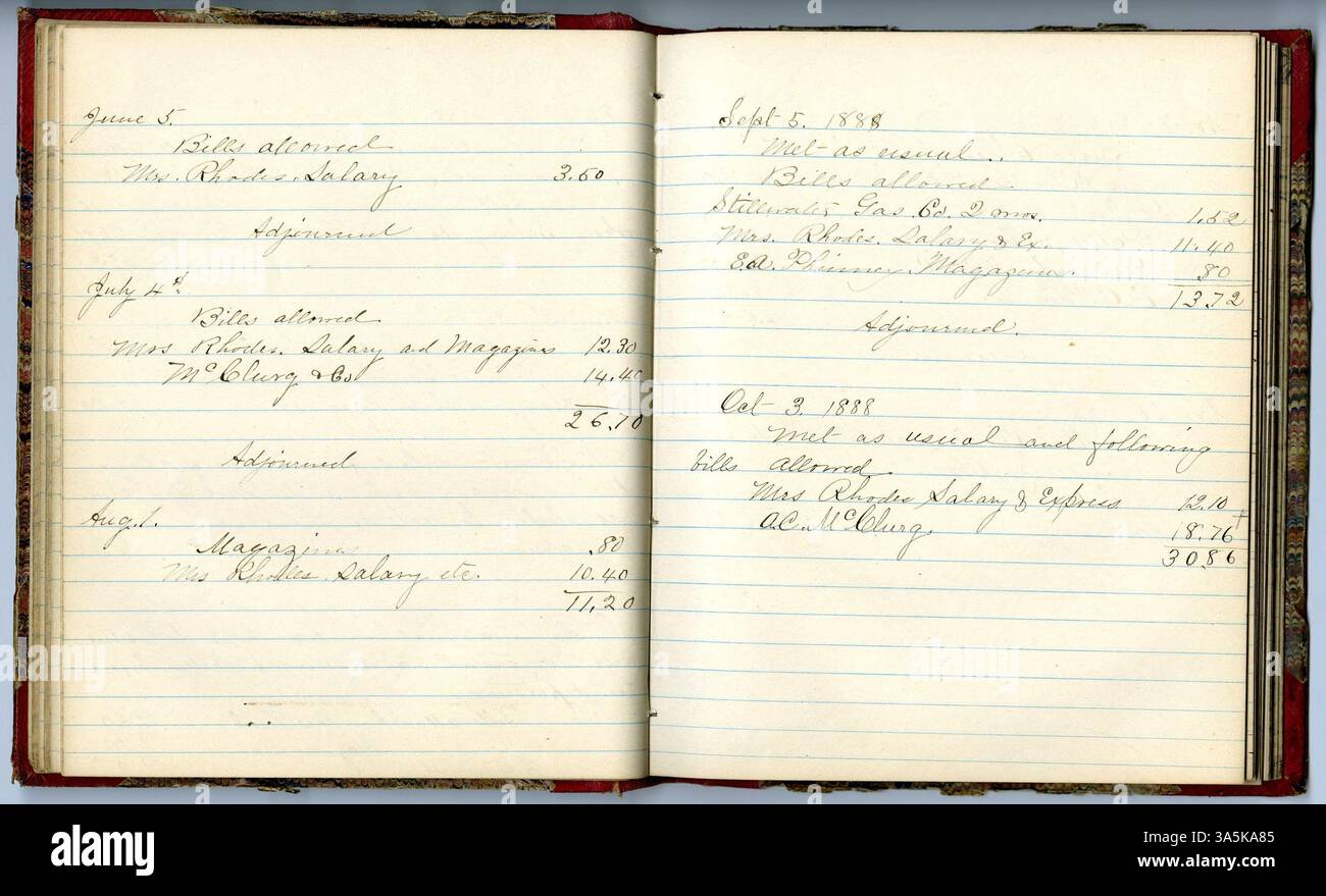 The handwritten record book of the Stillwater Library Association from ...