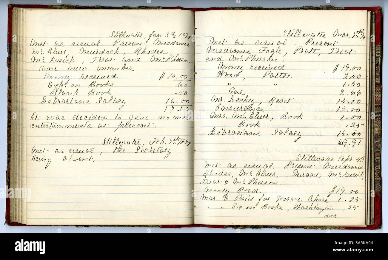 The Stillwater Library Association's handwritten record book (1870-1896 ...