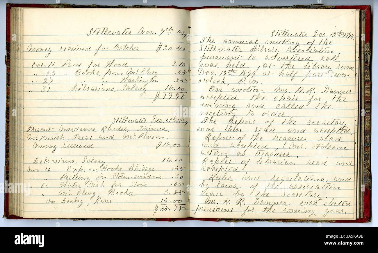 The Stillwater Library Association's handwritten record book (1870-1896 ...