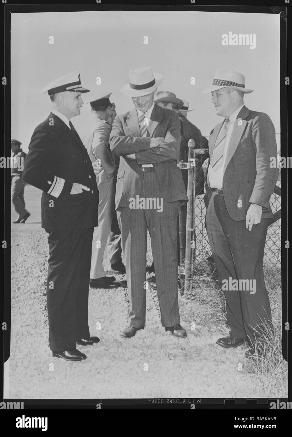Rear Admiral J.T. Boone (MC) USN, Mr. C.A. Hubert, and Mr. F.J. Smith ...