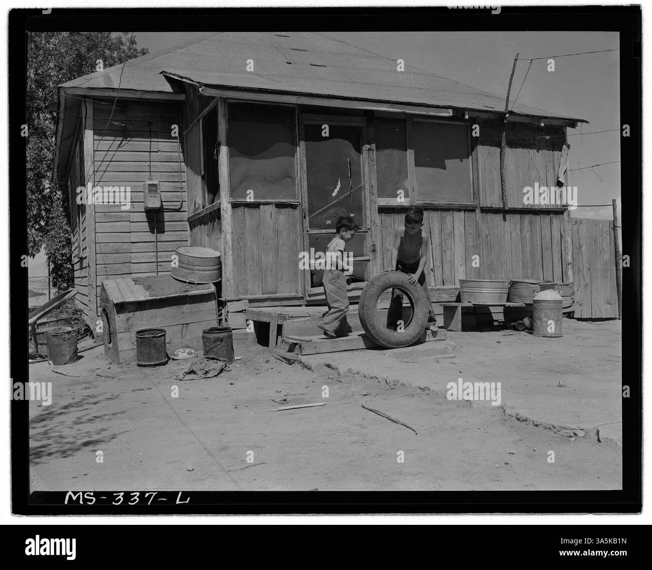 The rear view of Sam Lontine’s home, a miner at Puritan Camp in Erie ...