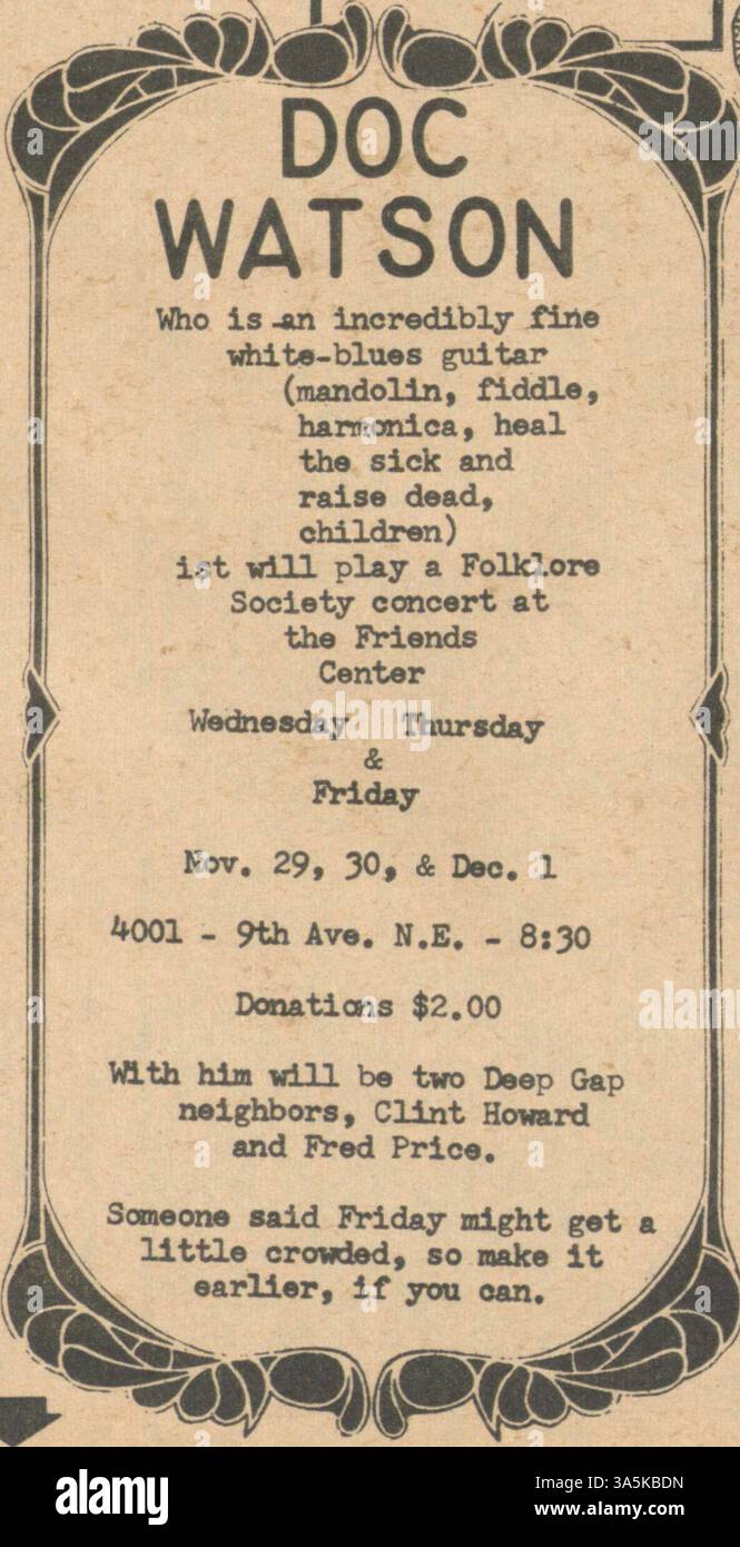 An ad from the Seattle underground paper *Helix* on November 16, 1967 ...