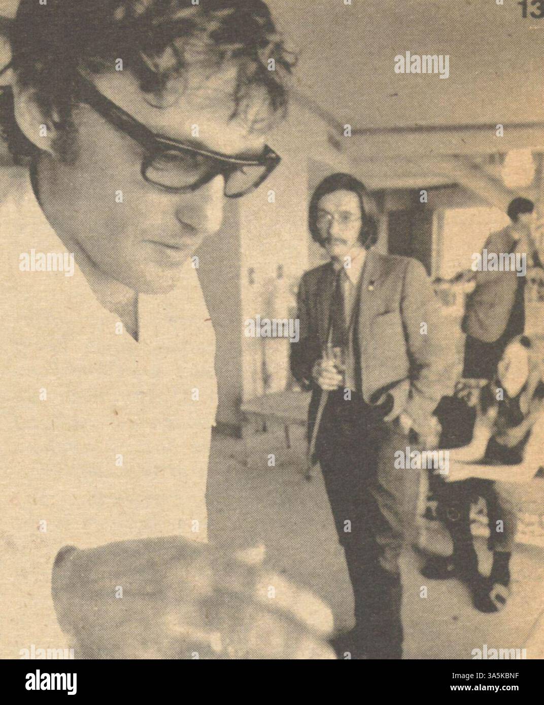 This photograph shows Dennis Hopper alongside others during his ...