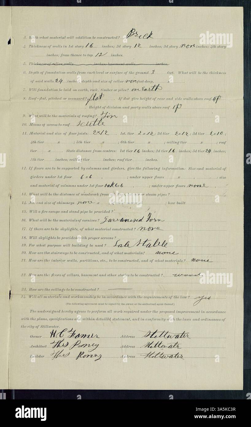 In 1886, a building permit was issued for an addition to a property on ...