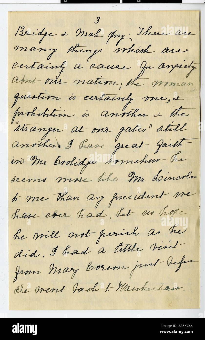 A seven-page handwritten letter from Helen Nellie McCluer of Stillwater ...