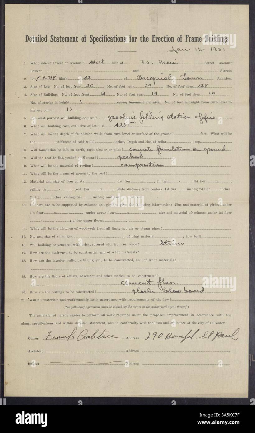 1931 the owner was frank crabtree hi-res stock photography and images ...