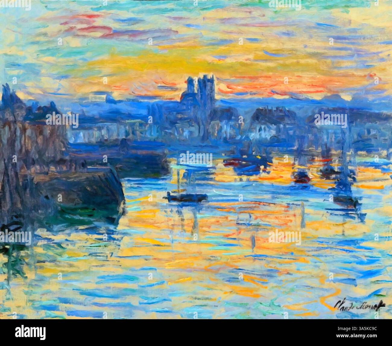 Port of Dieppe, evening, 1882 (Painting) by Monet, Claude (1840-1926 ...