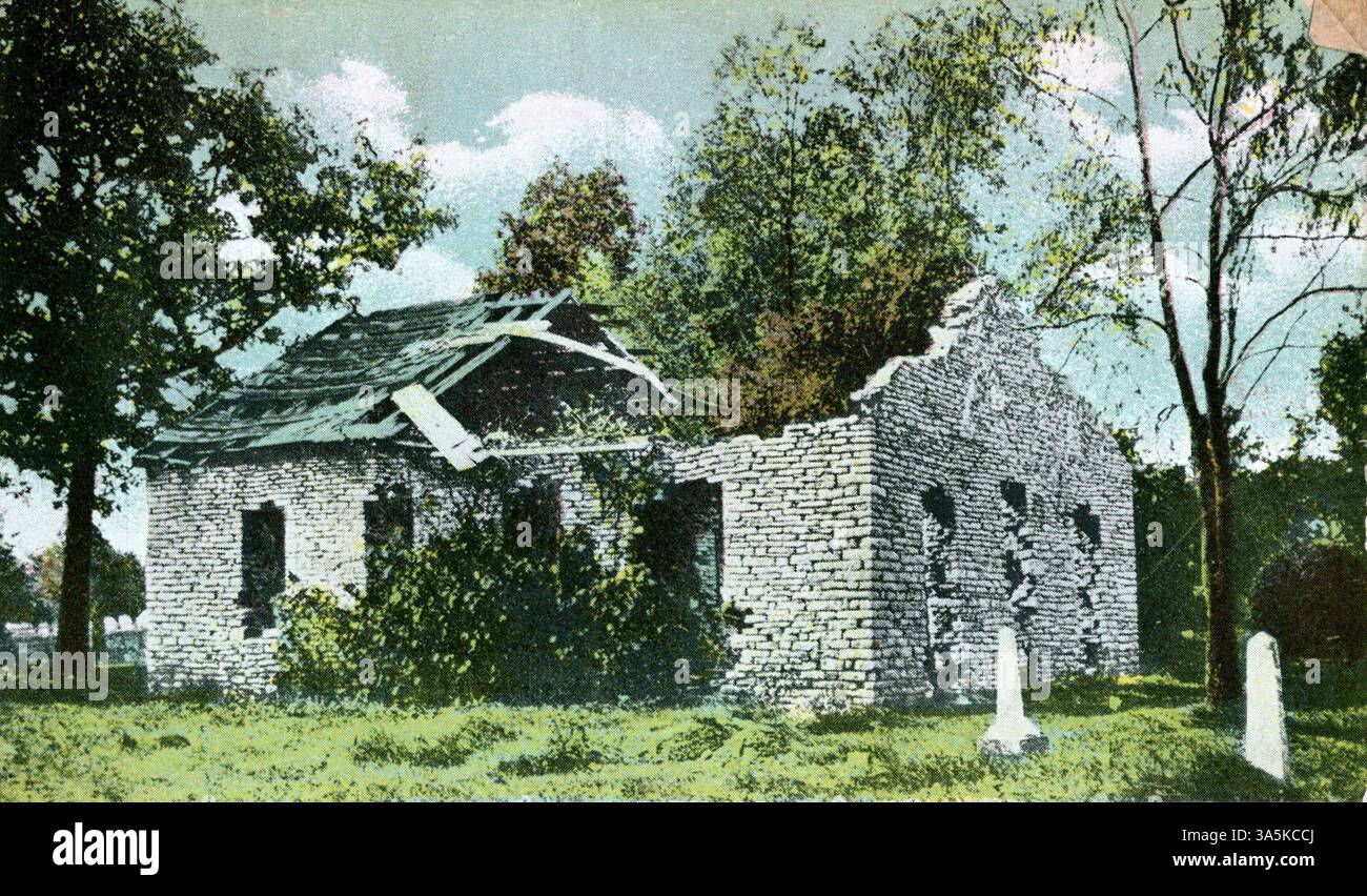A view of the Old Mission Church in Upper Sandusky, Ohio, taken in 1910 ...
