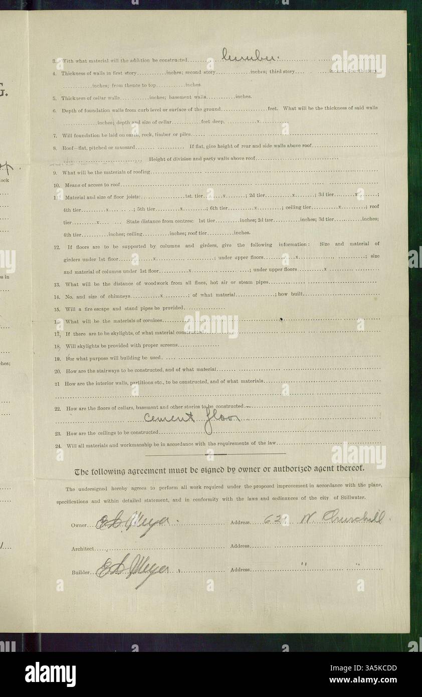 Building permit issued for an addition to a building in Stillwater ...