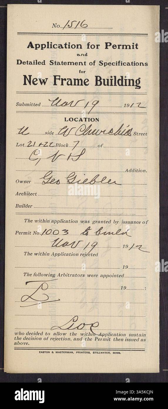 George giebler permit granted on march 19 hi-res stock photography and ...