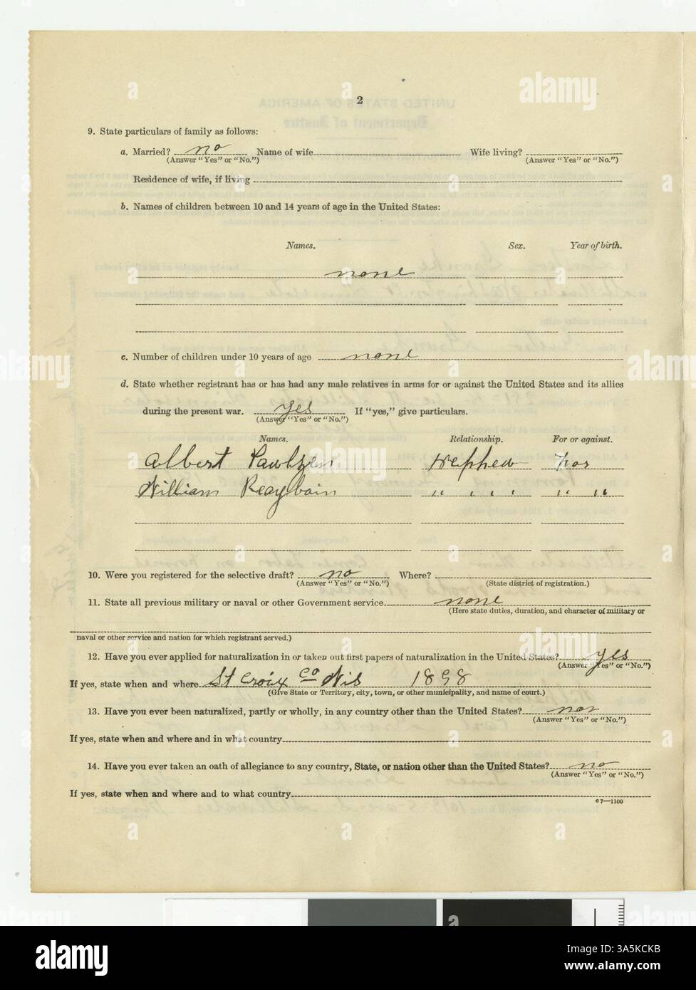 Registration affidavit of Gustav Grunke, sworn to W.E. McNaughton ...