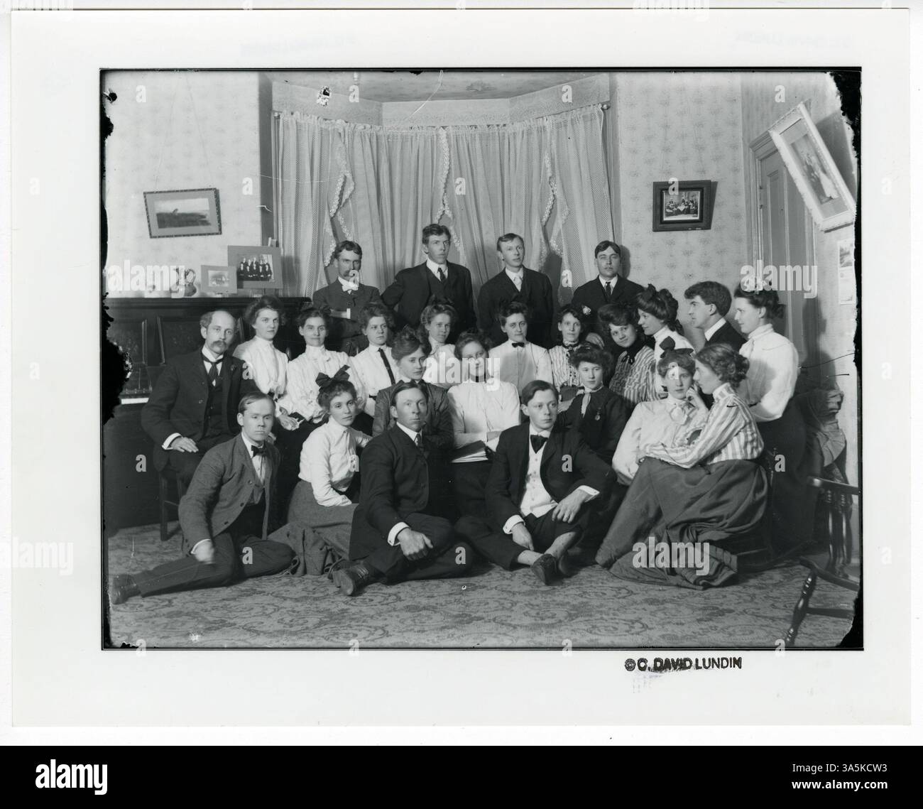 Portrait of the Trinity Church Choir at the Holcombe's house, 712 First ...