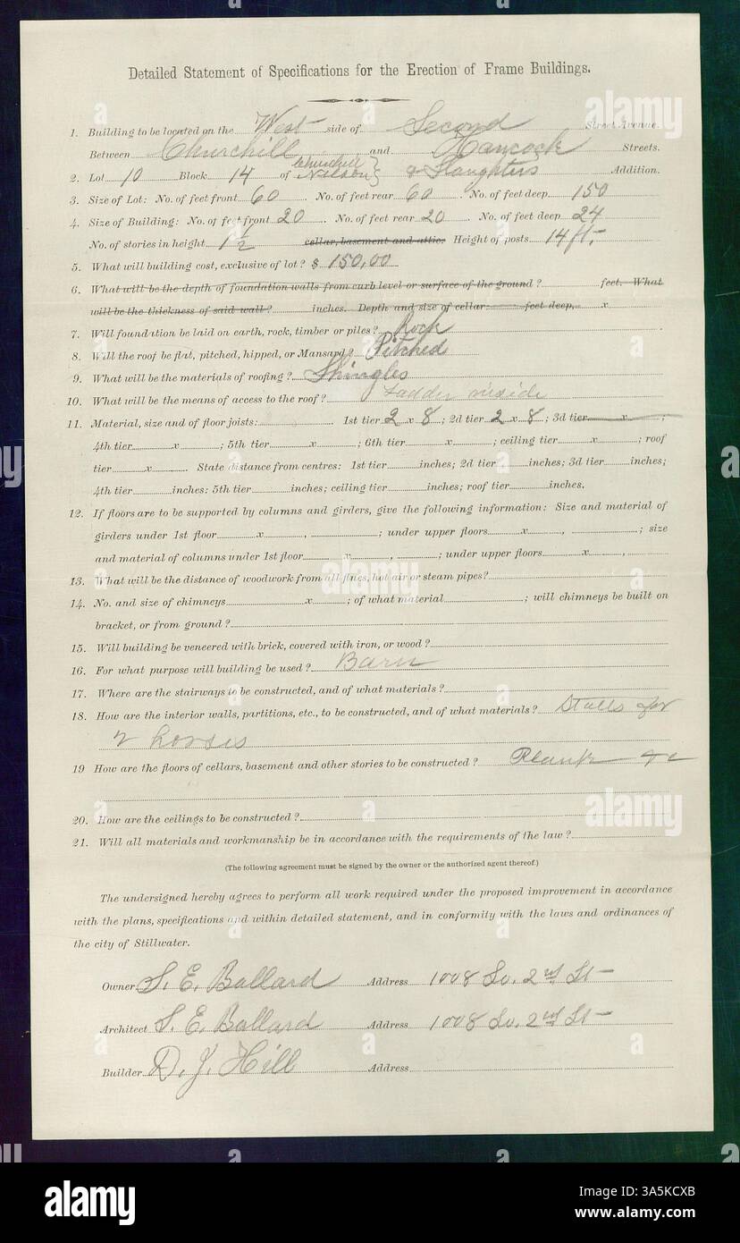 Building permit issued for a new frame structure at South Second Street ...