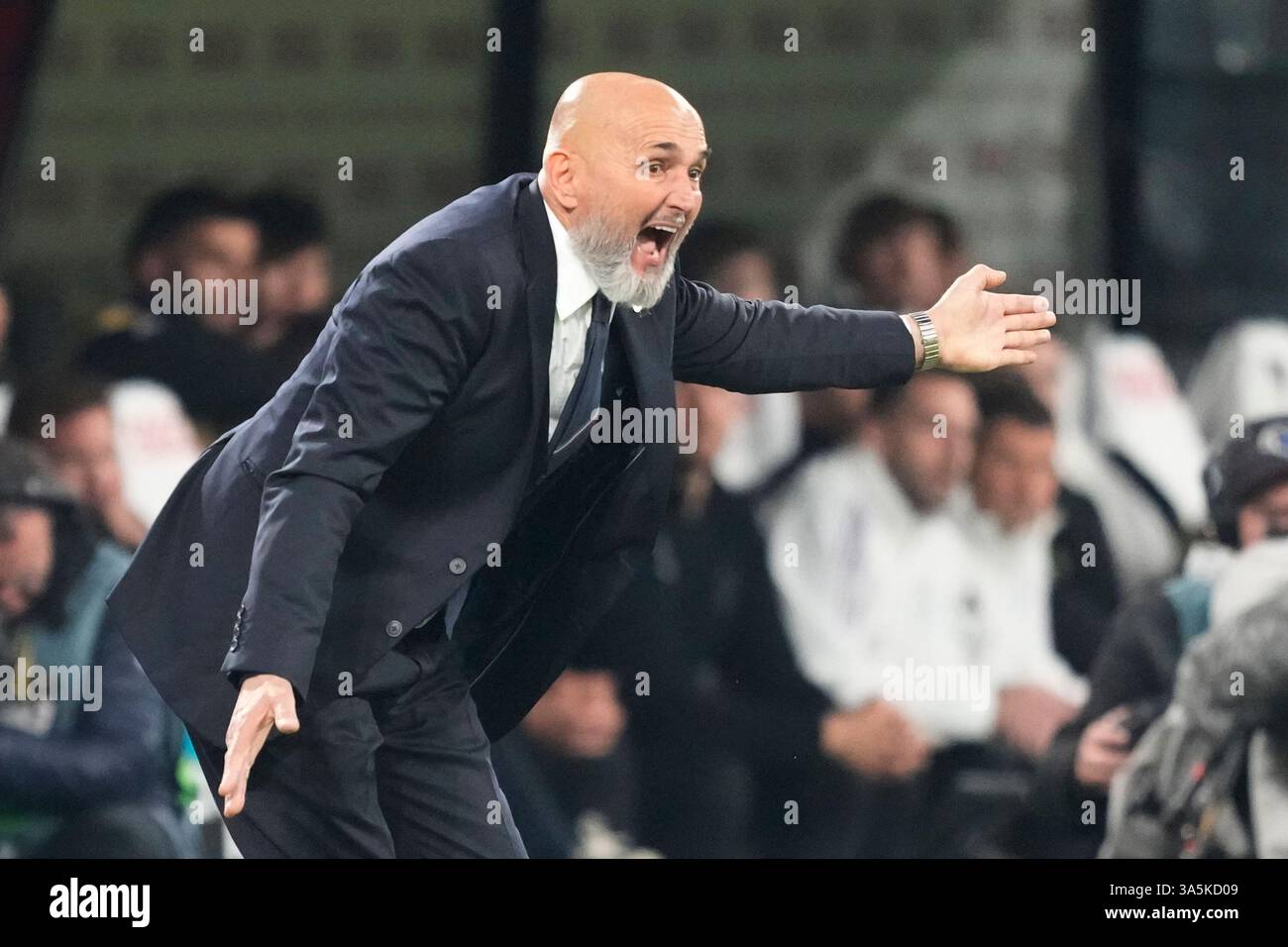 Italy's head coach Luciano Spalletti gestures during the Nations League ...
