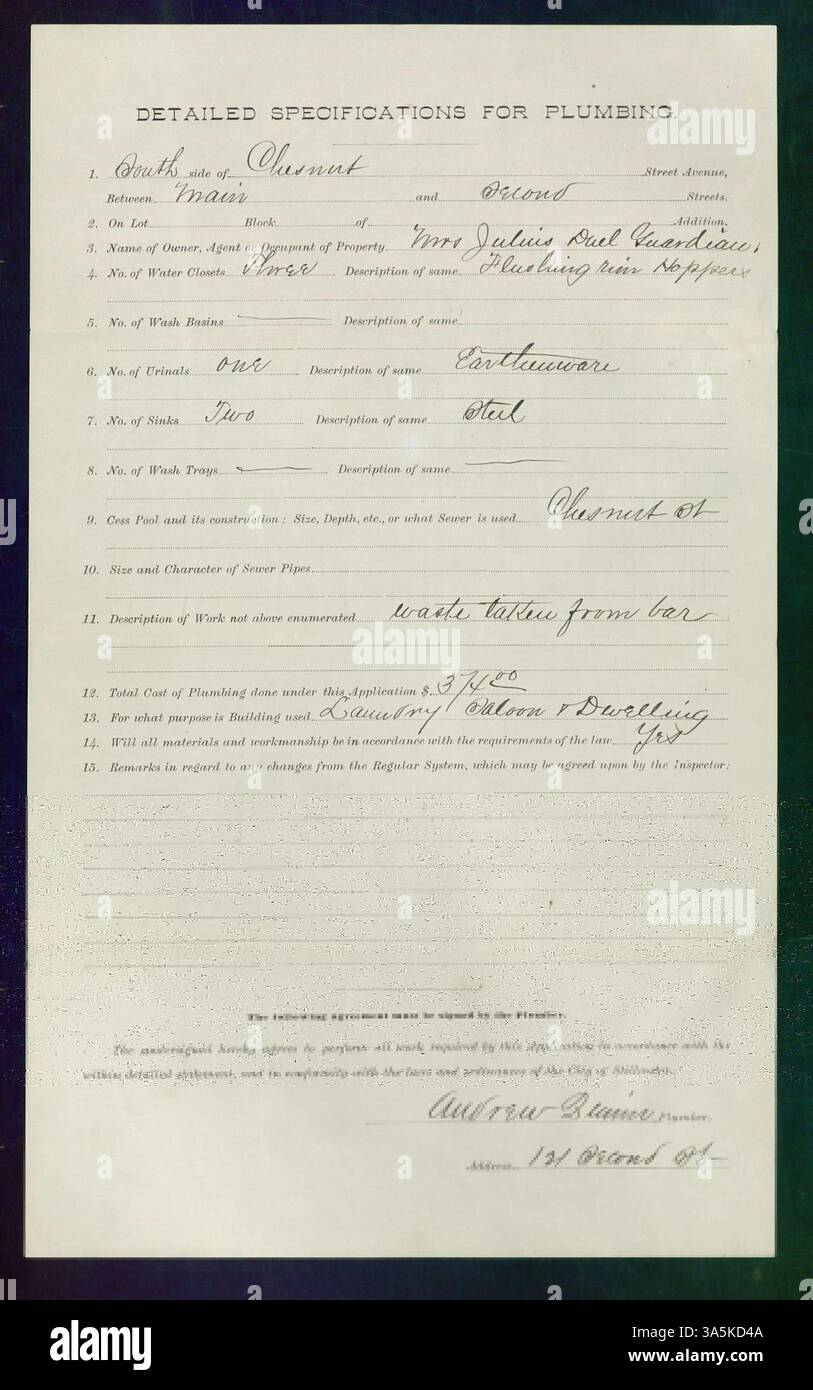 Building permit issued for plumbing work in Stillwater, Minnesota ...