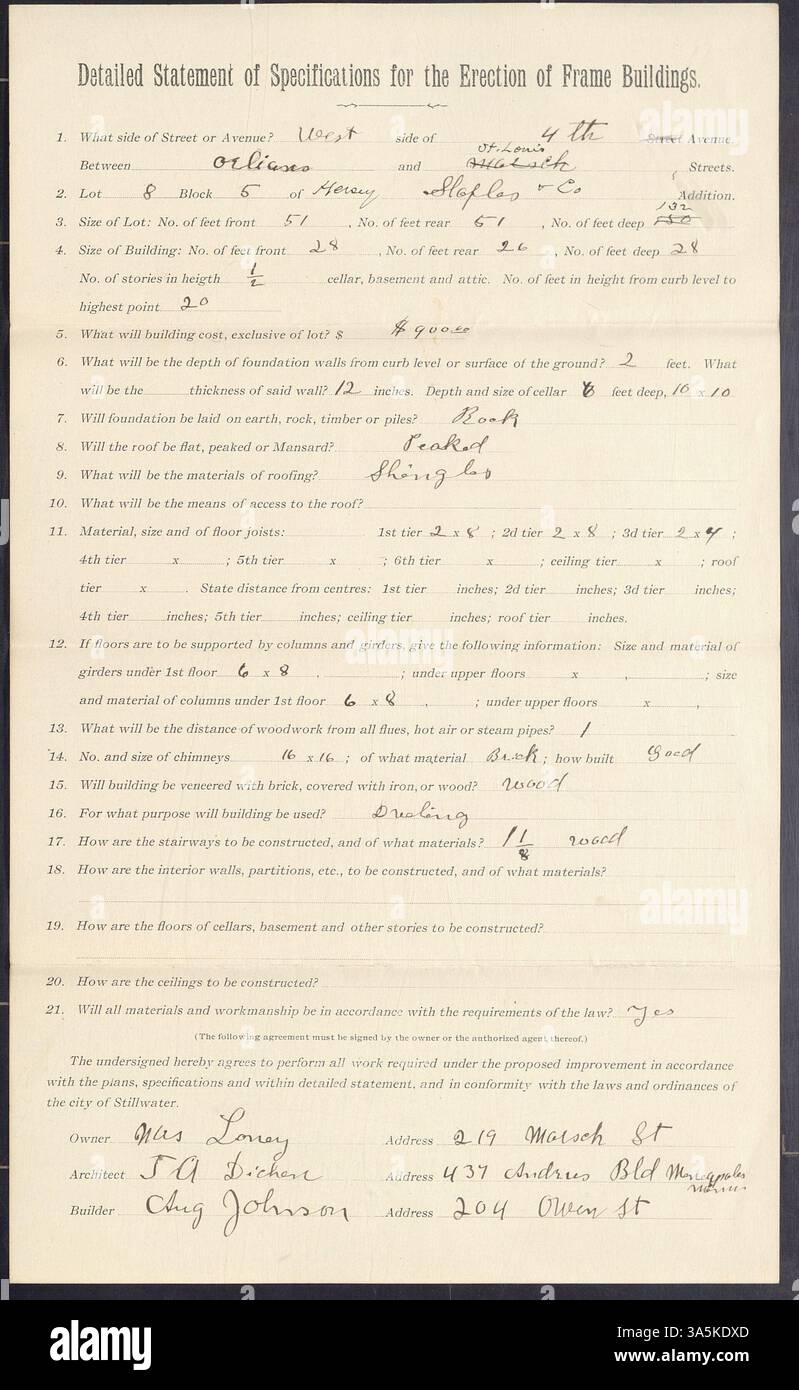 August johnson was the builder hi-res stock photography and images - Alamy