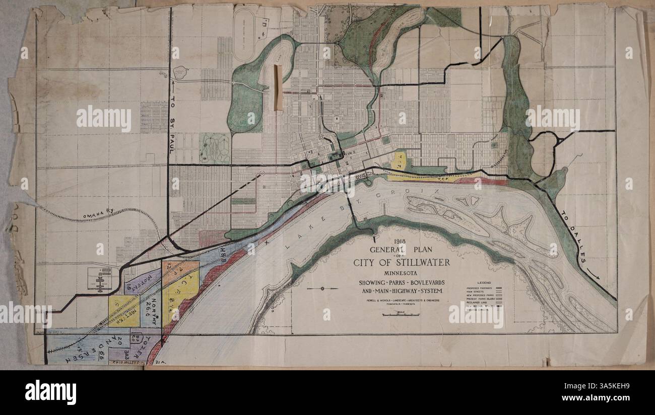 The 1918 General Plan of Stillwater, Minnesota, provides a detailed ...