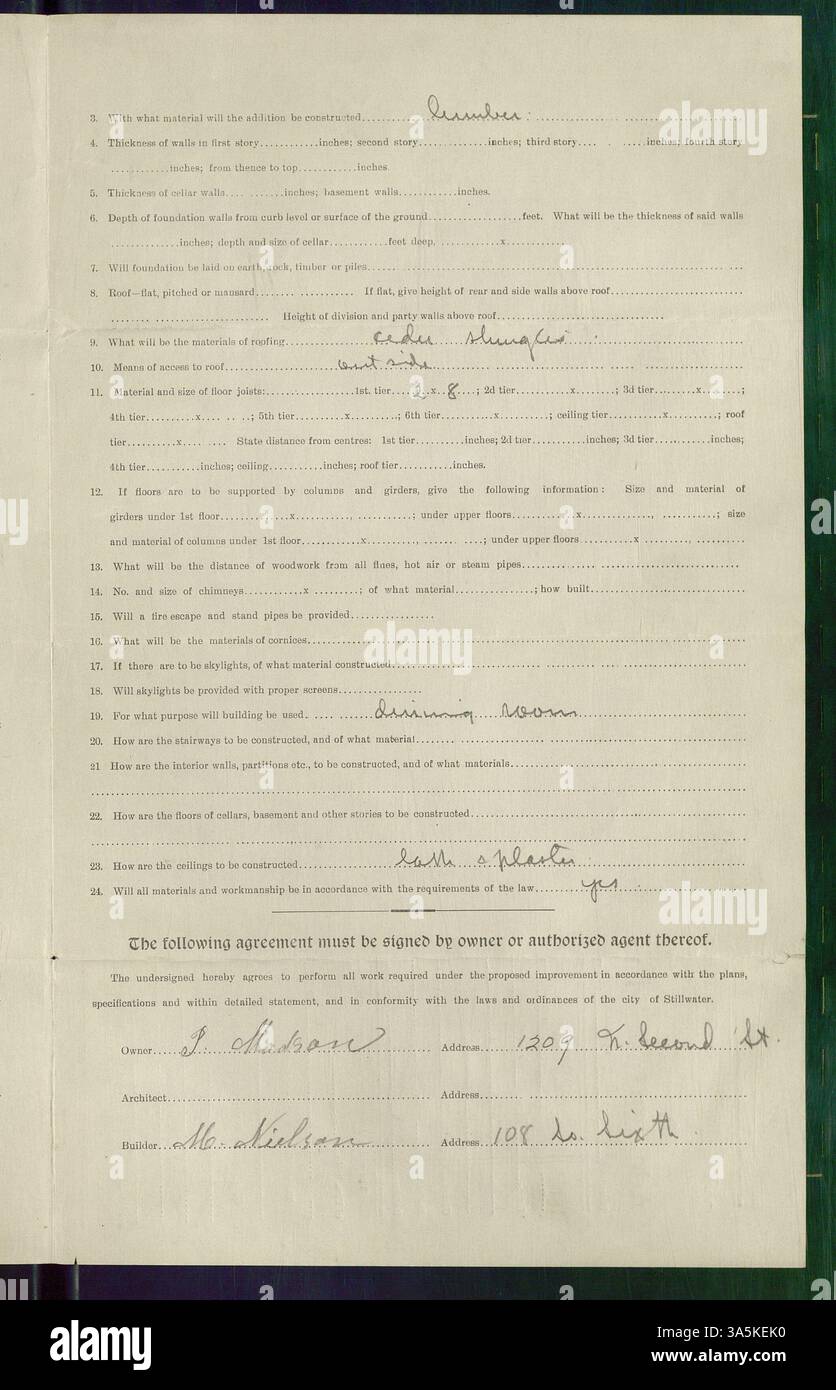 A permit for an addition to a building on North Second Street ...