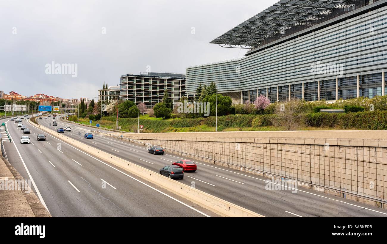 Modern office buildings, headquarters of multinational companies next ...