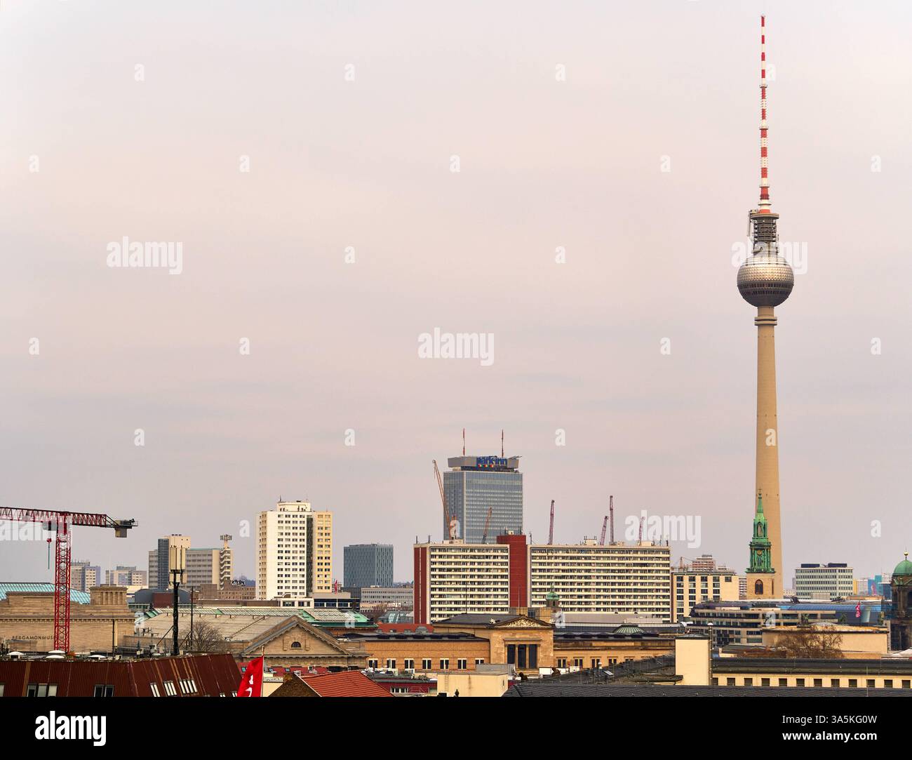 Berlin, Germany - March 23, 2025: The Berlin TV tower towers above the capital s skyline *** Der ...