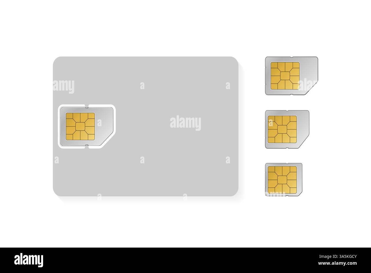 Set of sim card objects in flatstyle on a white background. Vector illustration Stock Vector ...