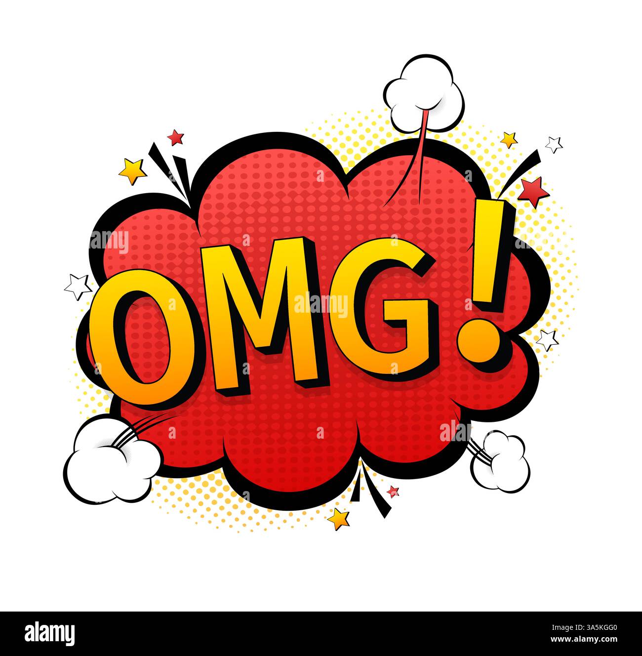 Omg pop illustration on white background. Vector illustration Stock ...