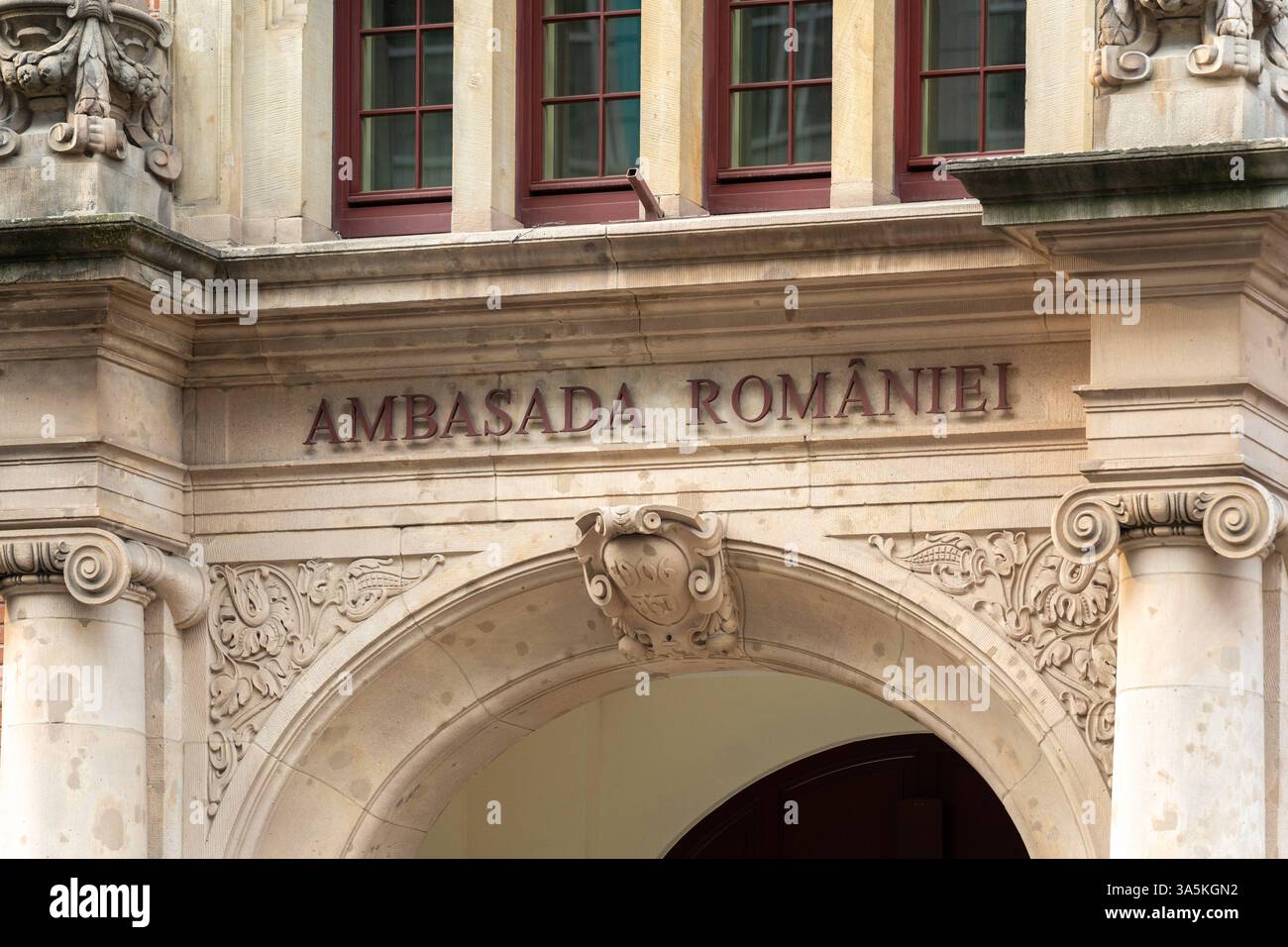 Berlin, Germany - March 23, 2025: Entrance of the Romanian Embassy in ...