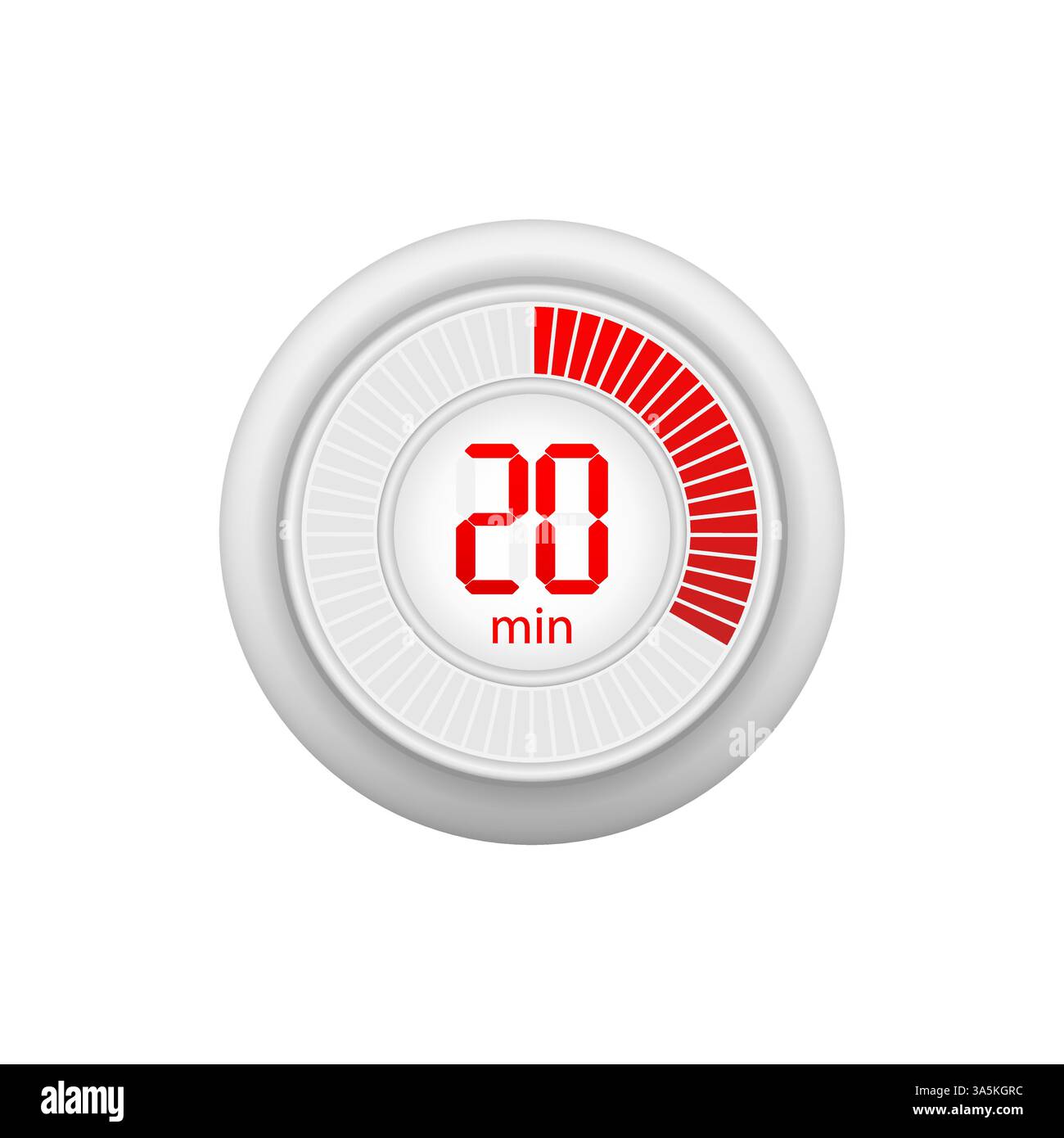 Icon of a timer with 20 minutes on the white background. Vector ...