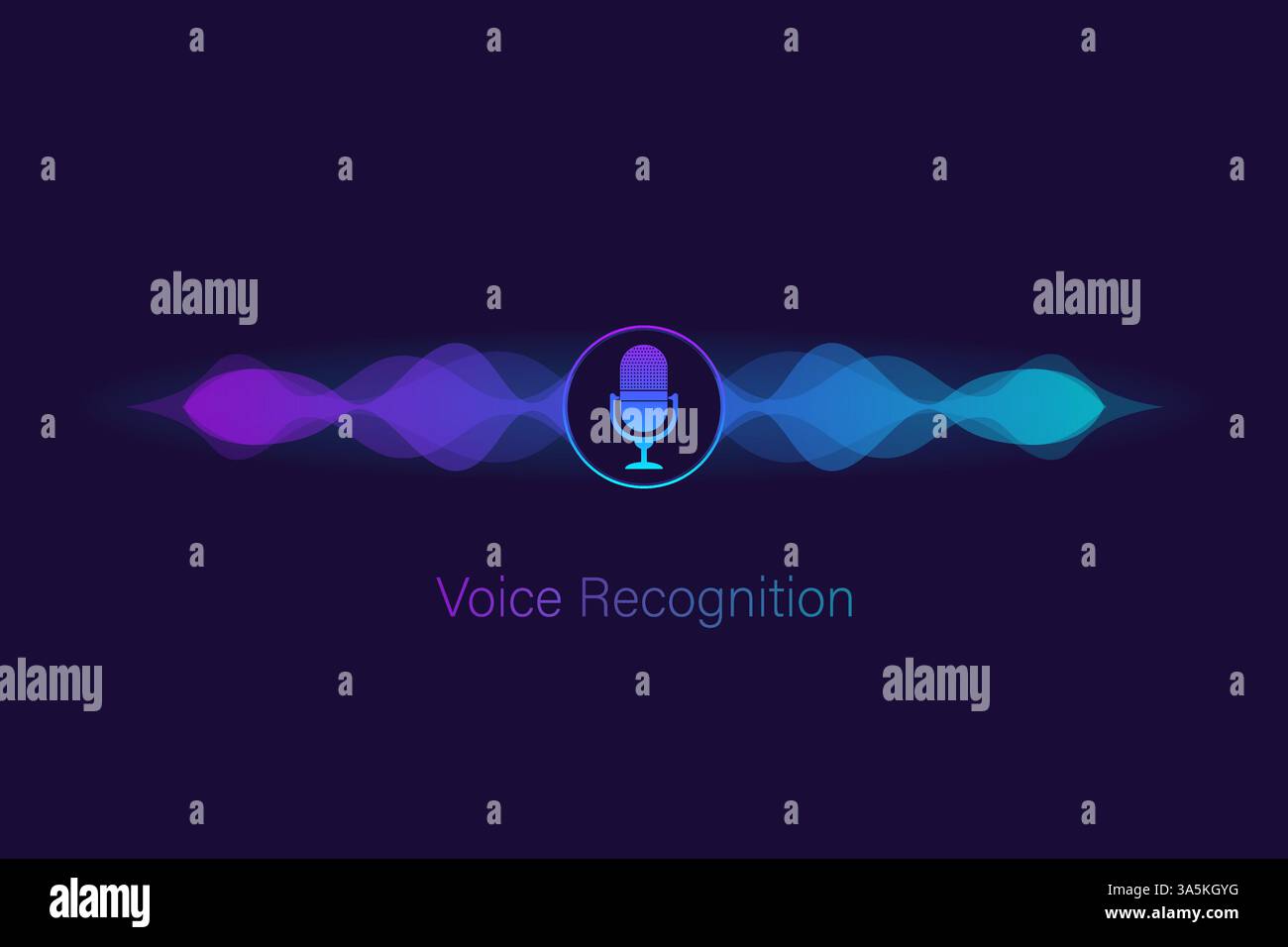 Voice assistant on datk background. Abstract technology background ...