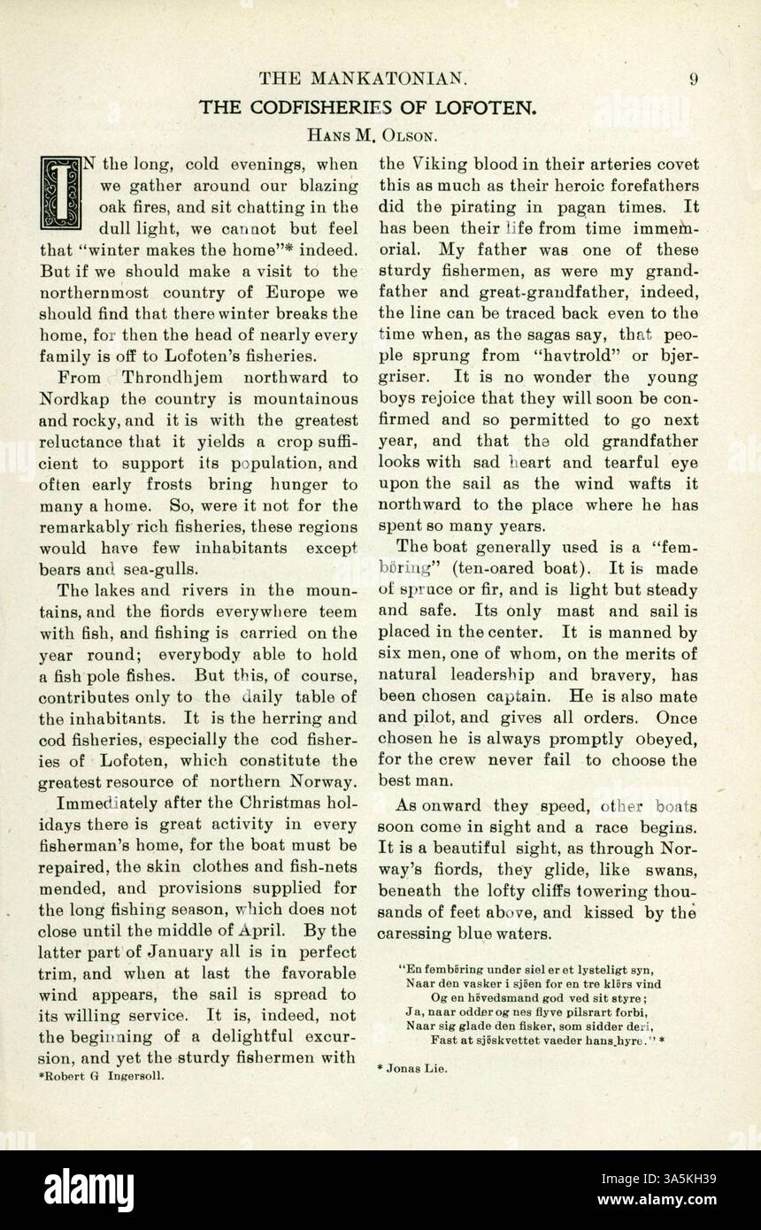 The January 1900 edition of The Mankatonian showcases school activities ...