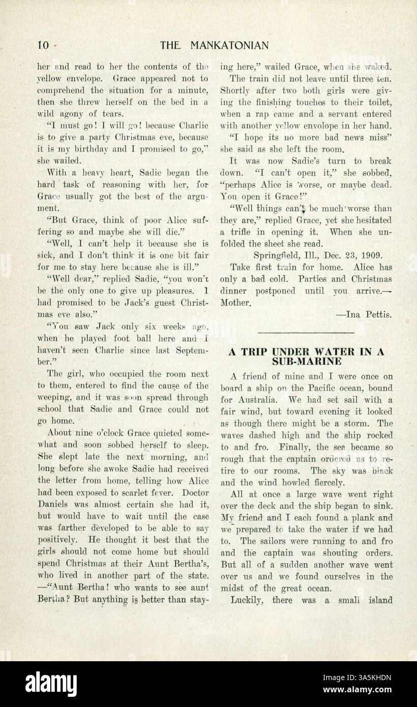 This issue of The Mankatonian, published in December 1910, is part of ...