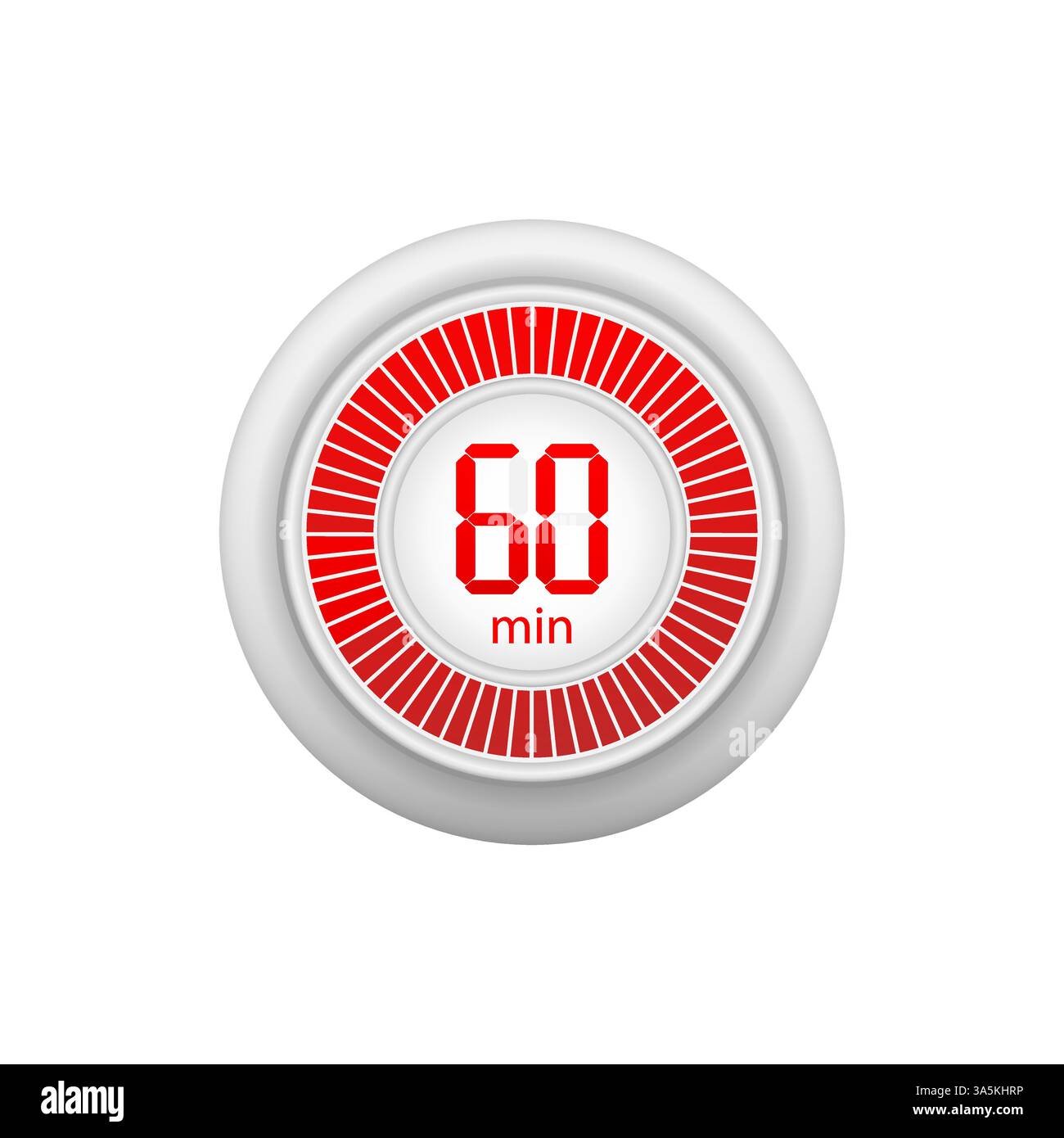 Icon of a timer with 60 minutes on the white background. Vector ...