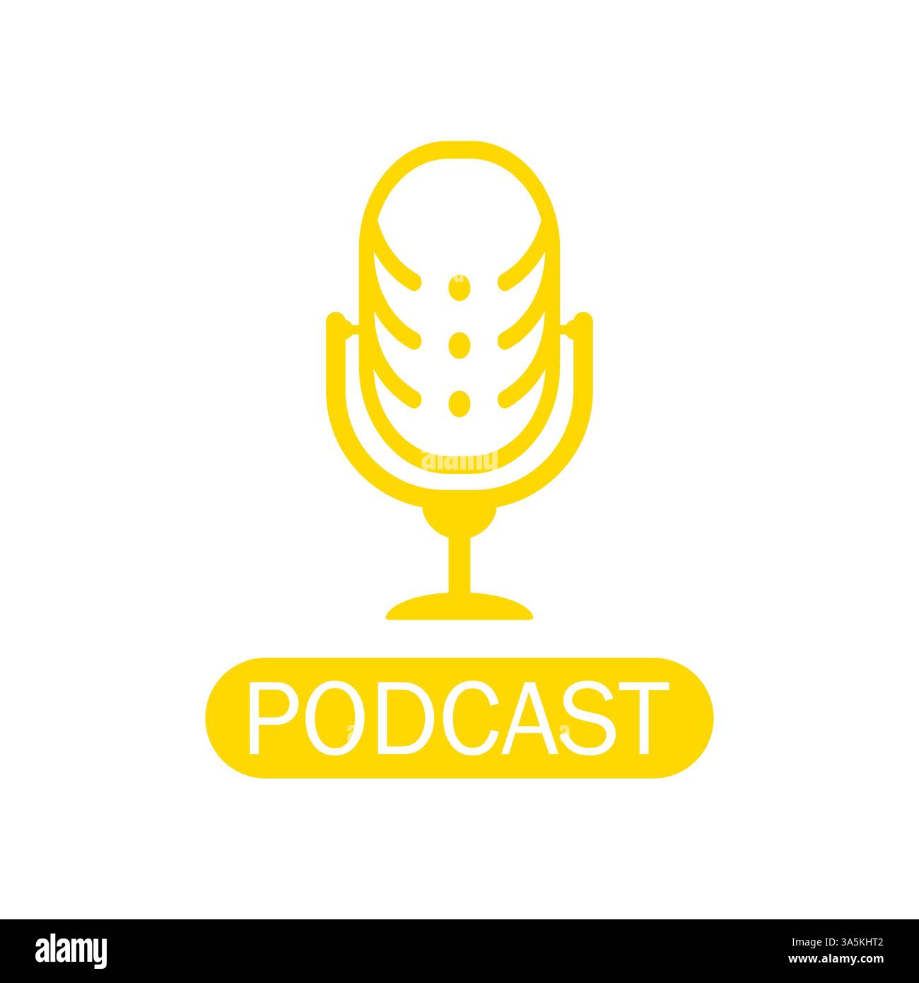 Podcast. Badge, icon, stamp, logo. Microphone for podcast. Vector stock ...