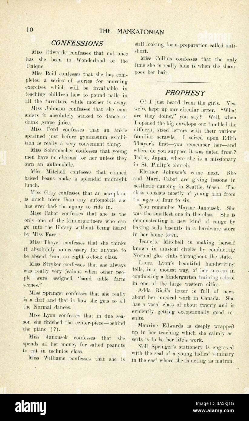 Issued by students of mankato state normal school hi-res stock ...