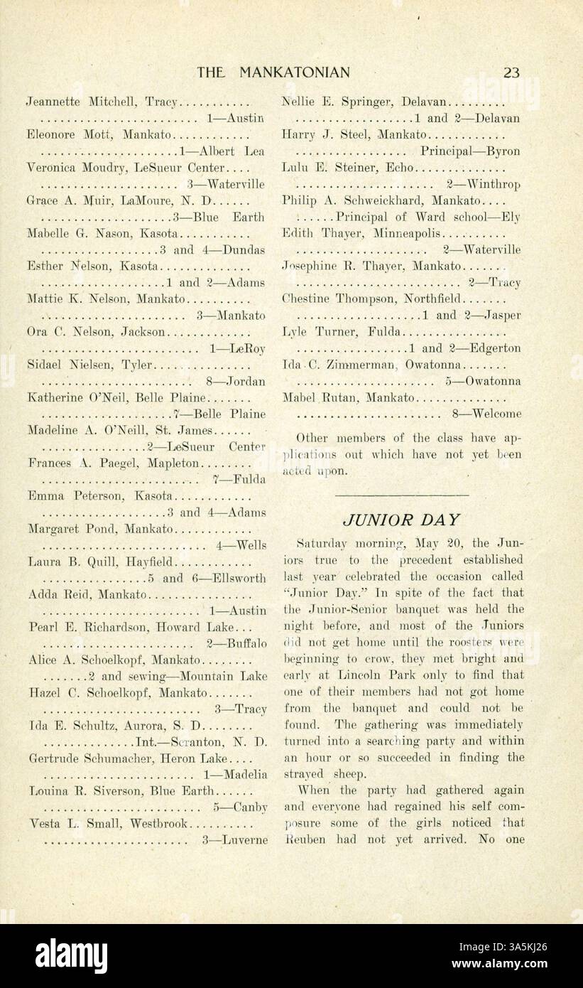 The june 1911 issue of the mankatonian hi-res stock photography and ...