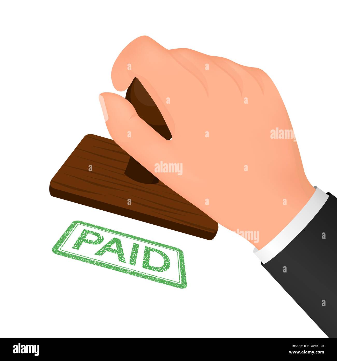 Paid green stamp isolated on white background. Vector illustration ...