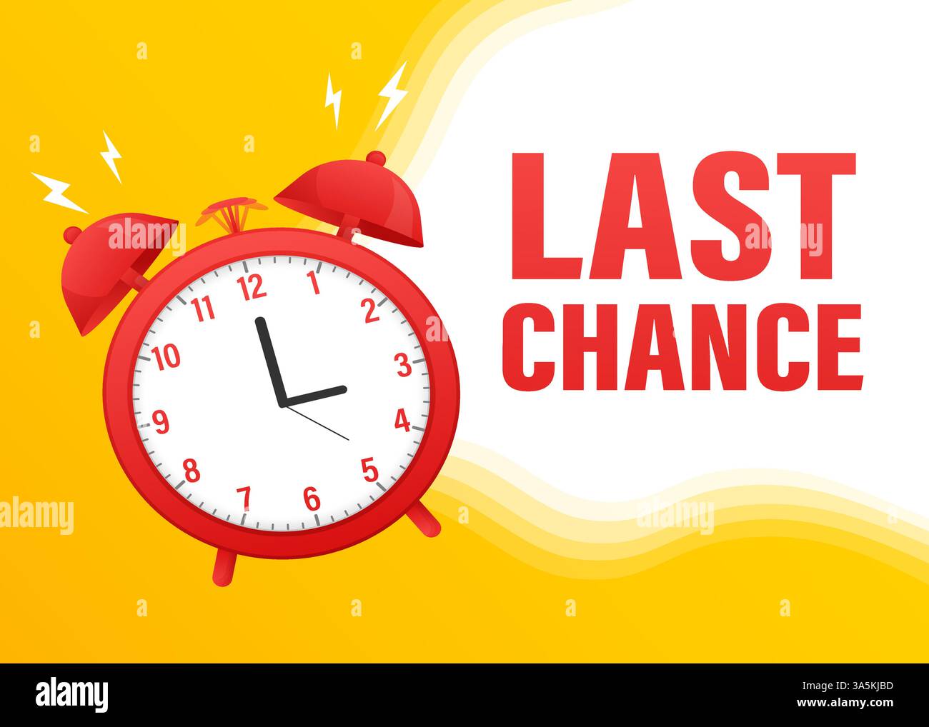 Last chance. Badge, stamp with megaphone icon. Flat vector illustration ...