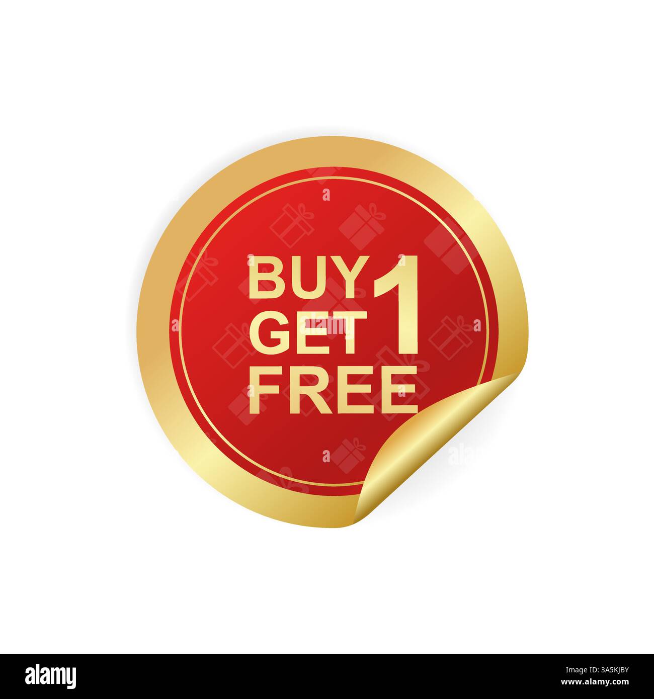 Modern red buy one get one free sticker great design for any purposes. Vector illustration Stock ...