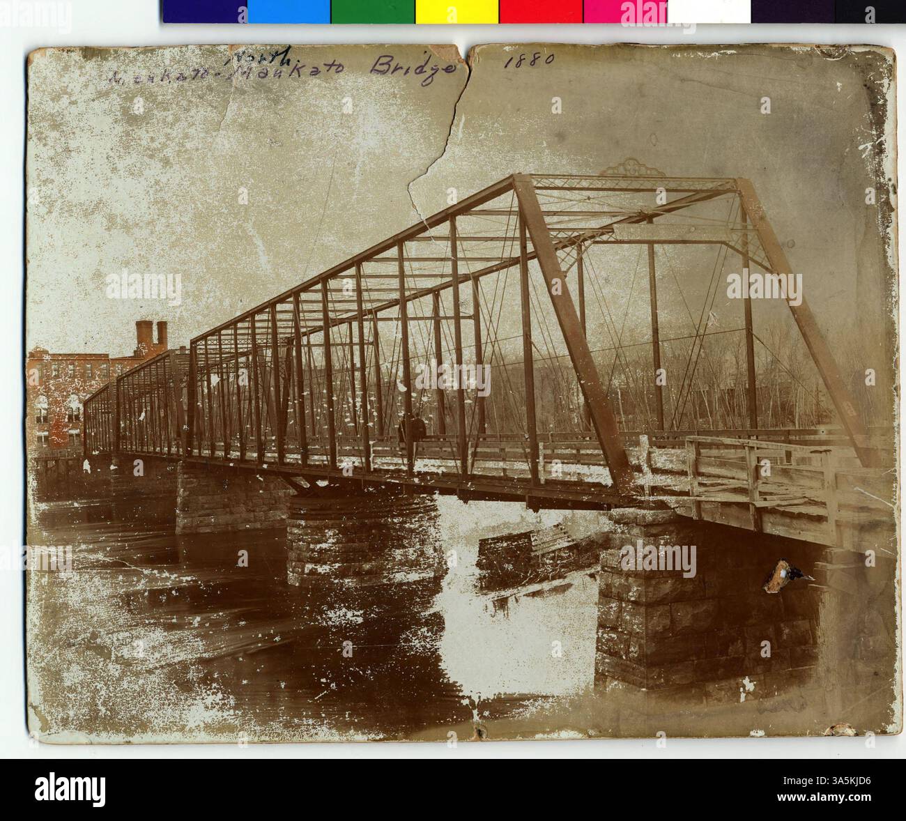 The North Mankato Bridge is shown crossing the river that divides North ...