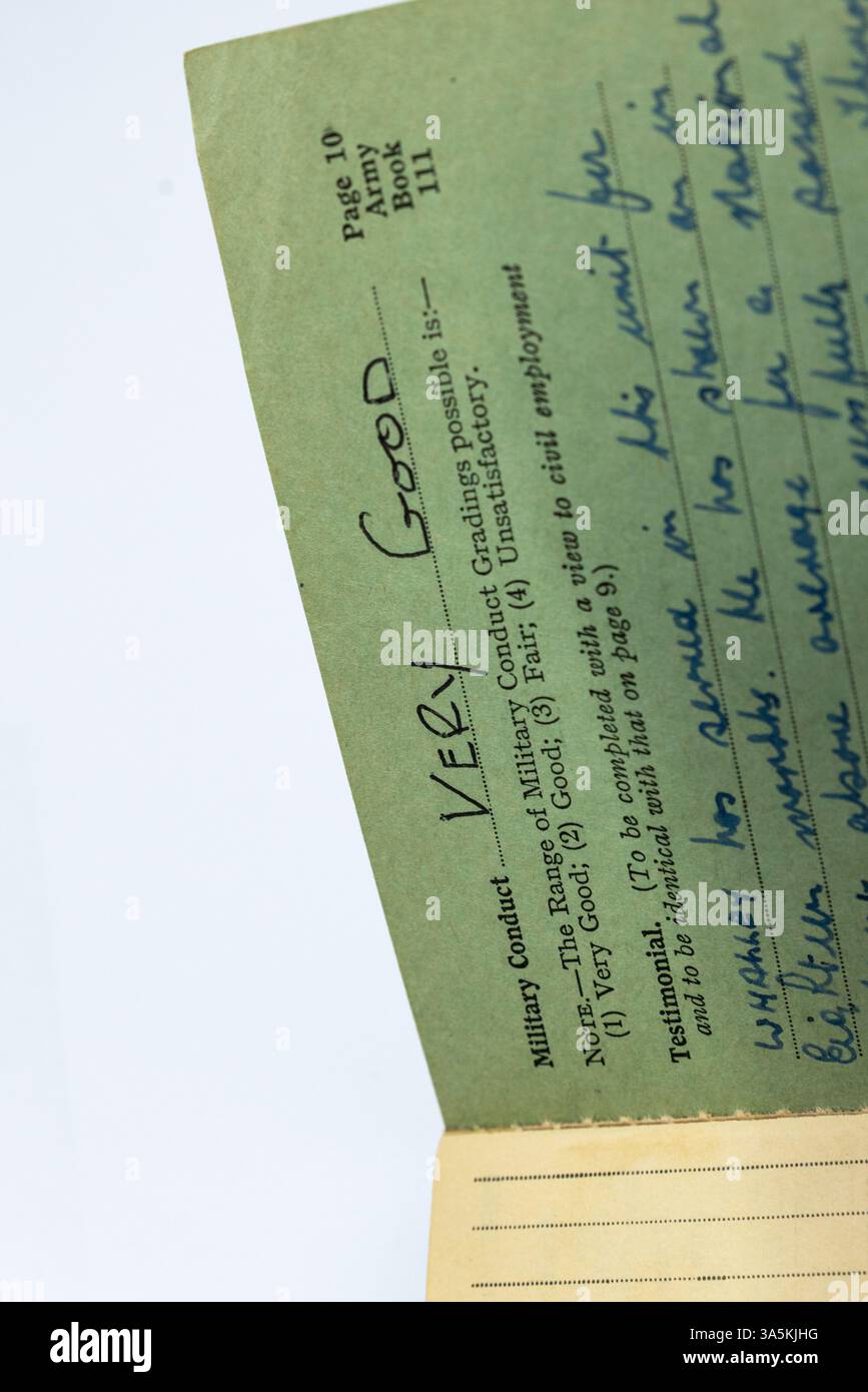 Regular Army Certificate of National Service Book. British Army ...