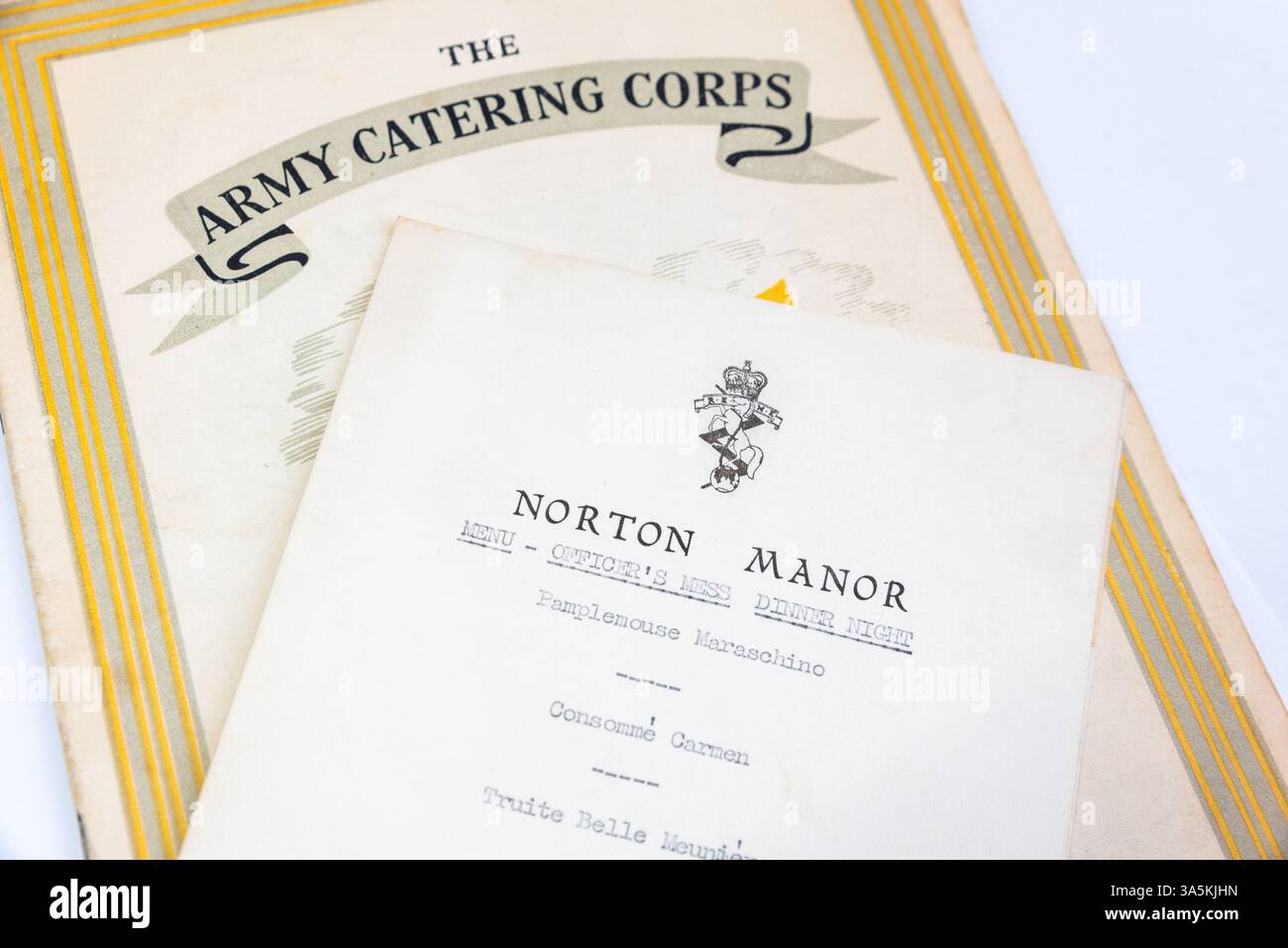 The Army Catering Corps Officer's Mess dinner menu at Norton Manor Camp ...