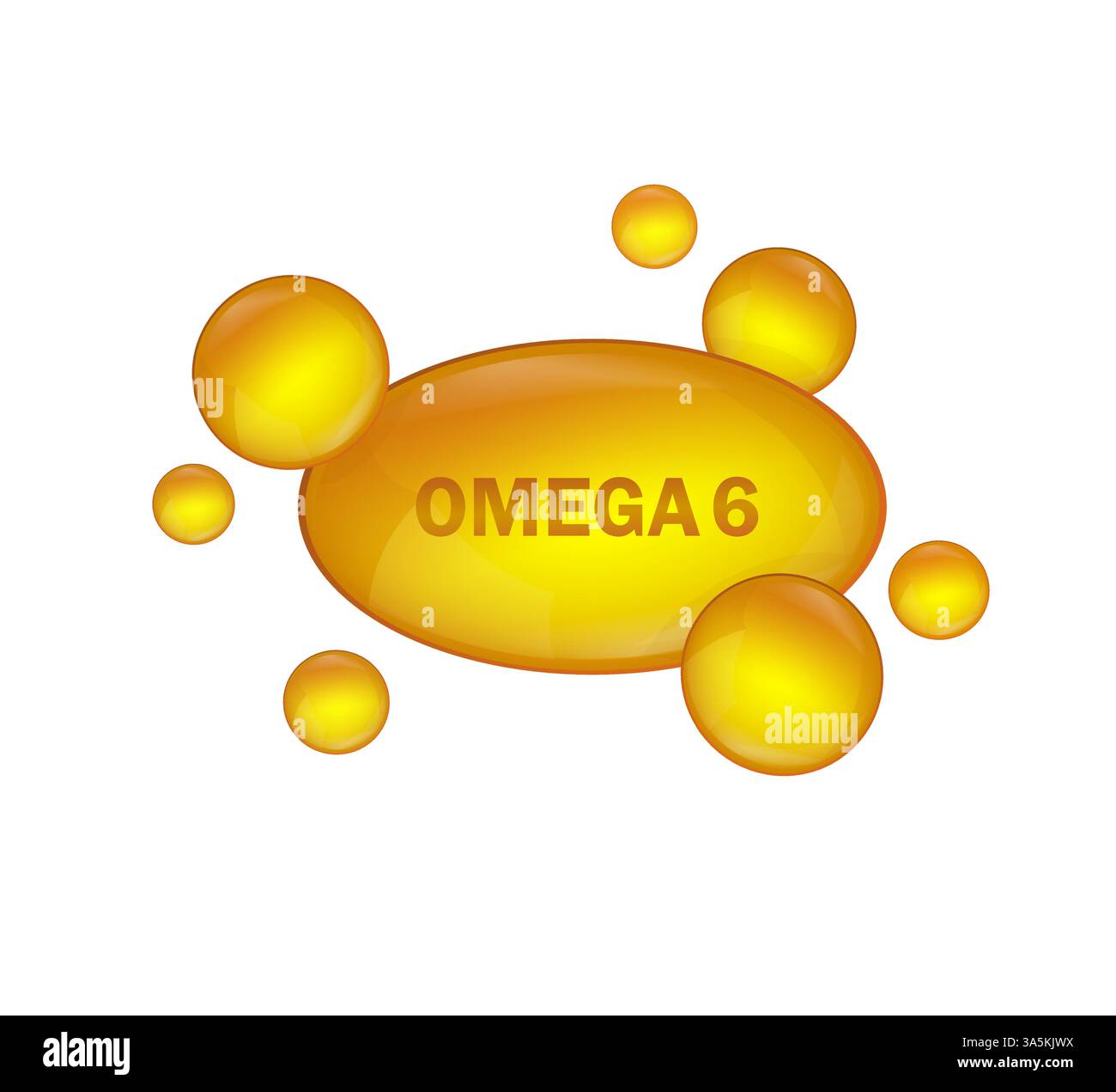 Golden omega 6 on white background. Vector design. Logo design. Logo ...
