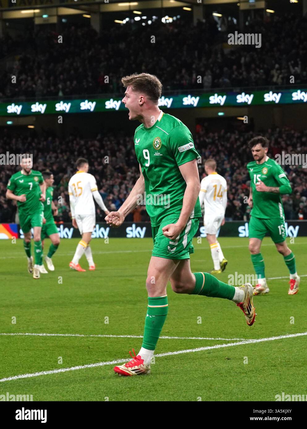Republic of Ireland's Evan Ferguson celebrates scoring their side's ...