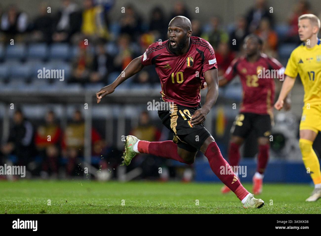 Romelu Lukaku (10) of Belgium pictured during a soccer game between the ...
