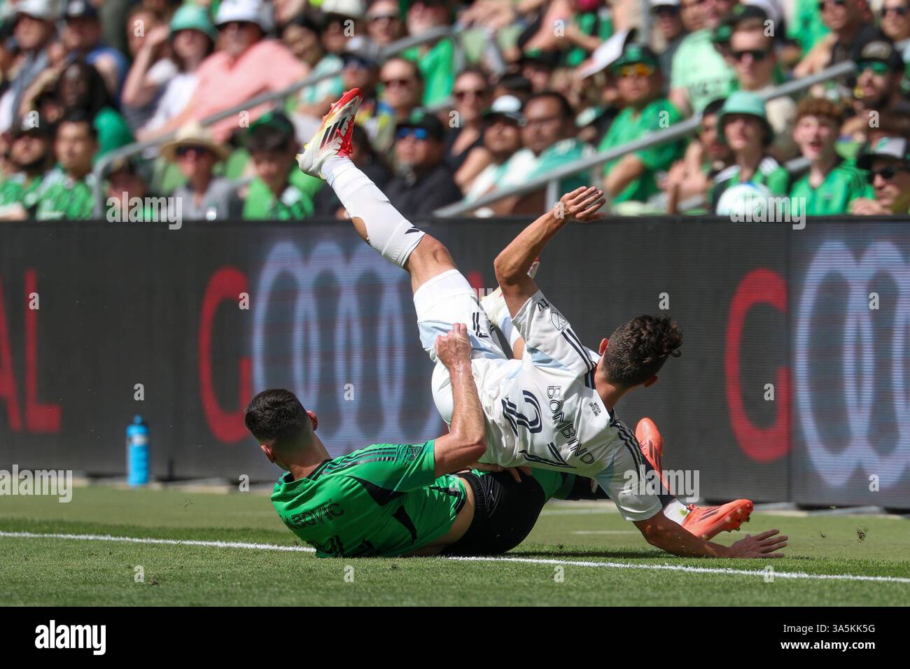 AUSTIN, TX - MARCH 23: San Diego FC defender Luca Bombino (27) goes to ...